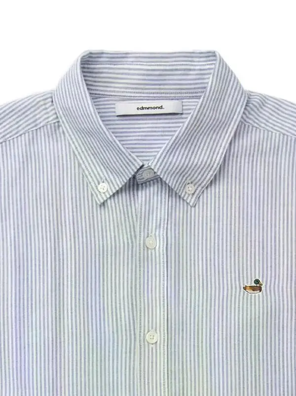EDMMOND STUDIOS Striped Duck-embroidered Shirt