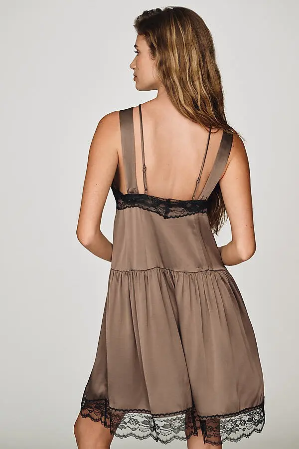 Anthropologie Lace-trim Mi Slip Dress