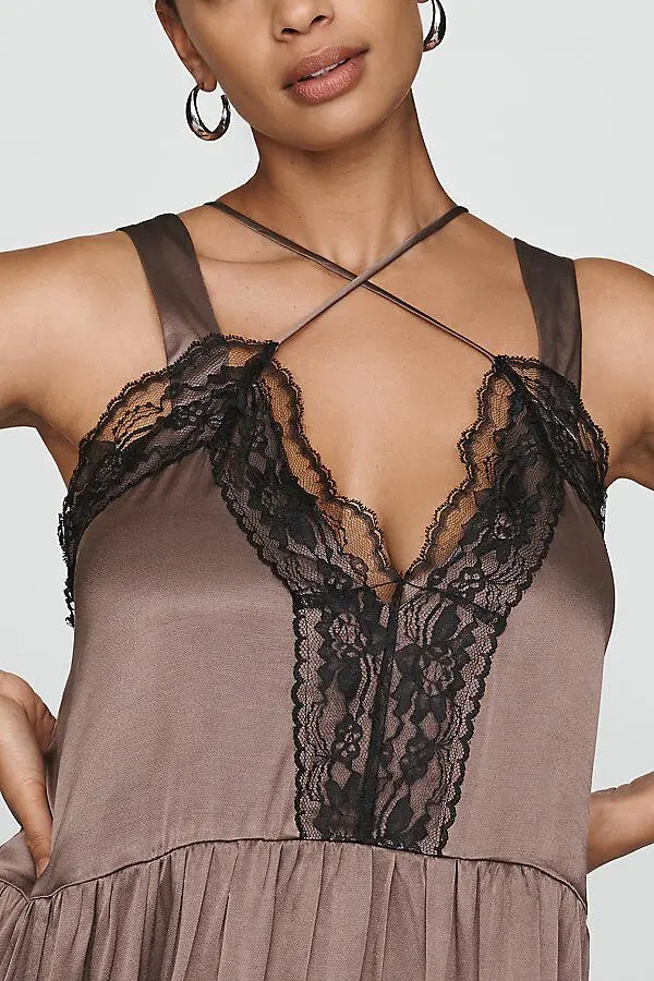 Anthropologie Lace-trim Mi Slip Dress