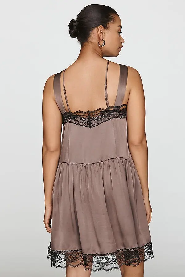 Anthropologie Lace-trim Mi Slip Dress
