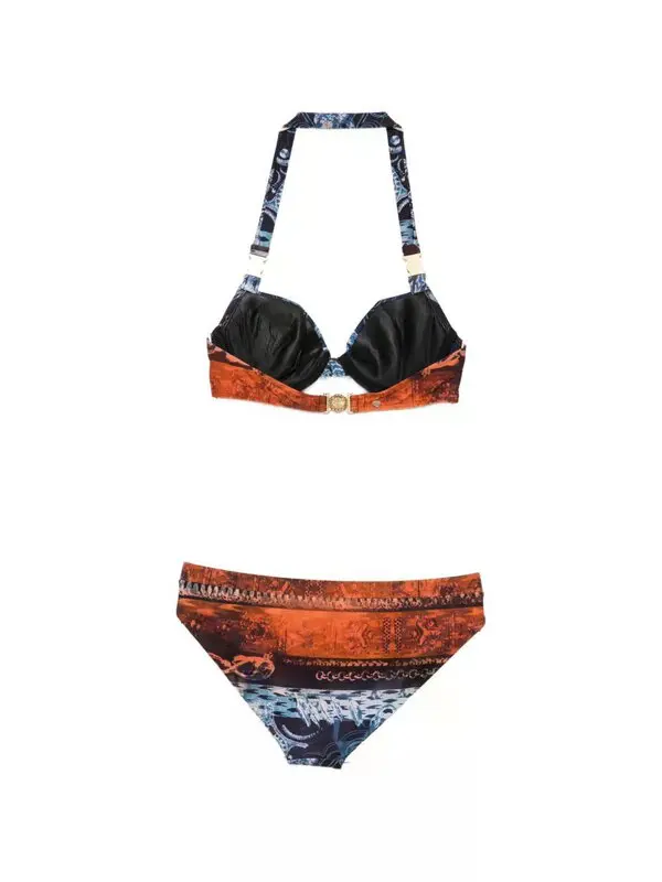 Balmain Graphic-print Halterneck Bikini
