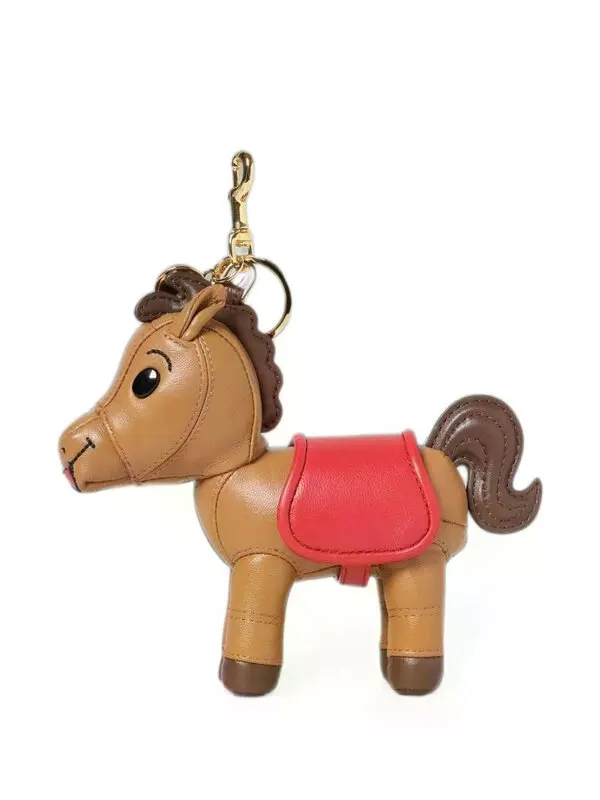 Moschino Horse-shape Keyring - Brown