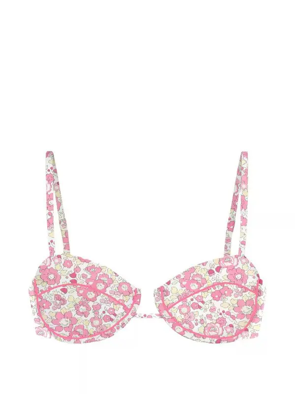 MC2 SAINT BARTH Salina Floral-print Bikini Top - White