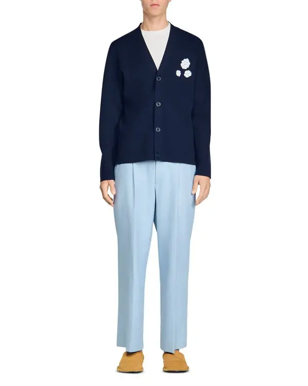 Sandro Flower Flock Cardigan Sweater