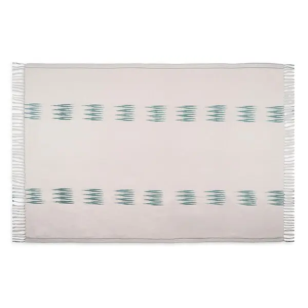 KUTNIA Peshtemal Cotton Ikat Throw Blanket - Teal