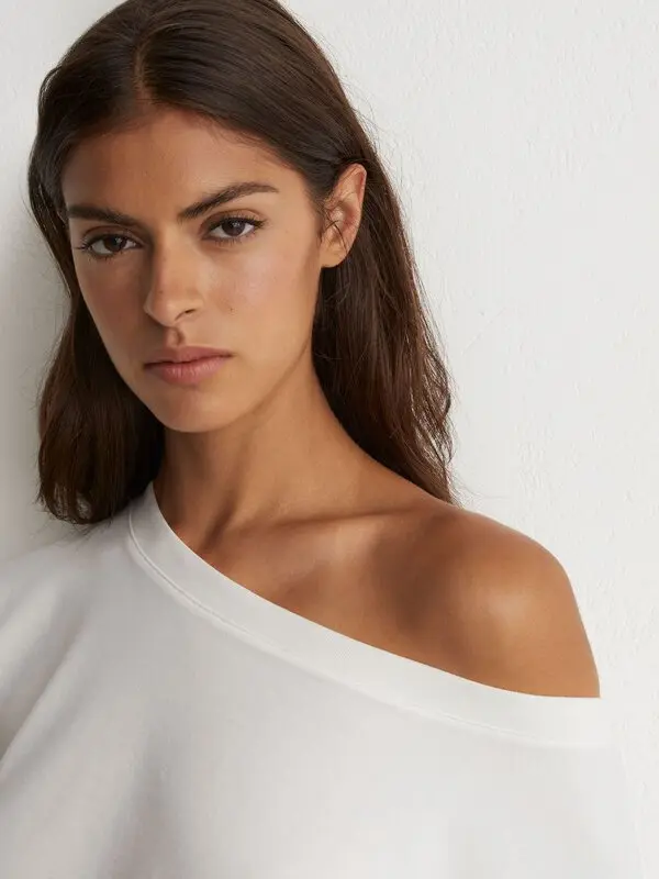 REISS Sia Cotton Off-shoulder T-shirt