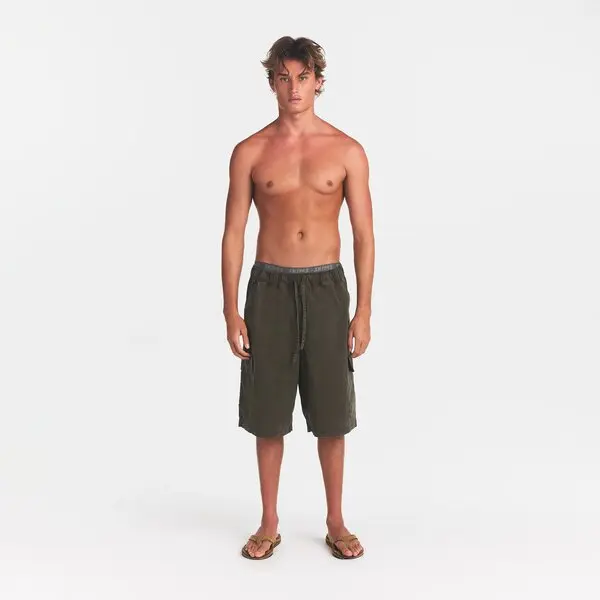SKIMS Relaxed Cargo Short | Grey | | Woven