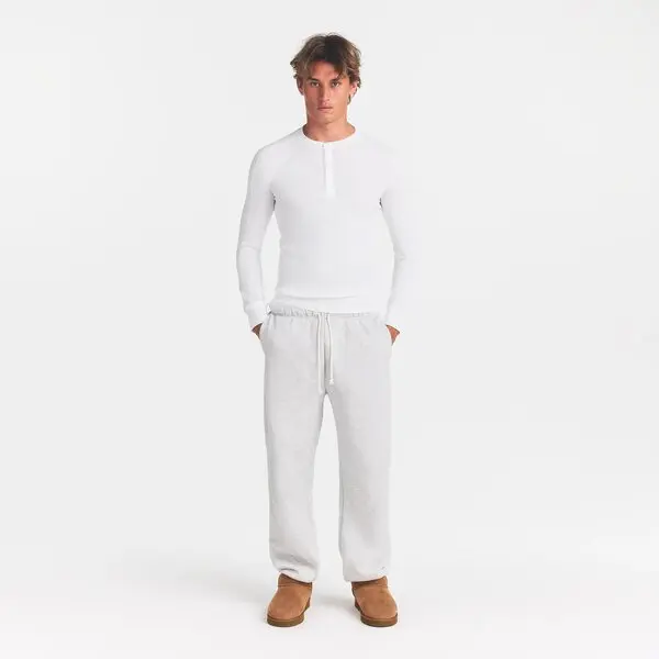 SKIMS Rib Henley | White | | Cotton