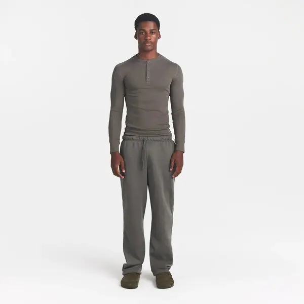 SKIMS Rib Henley | Green | Large | Cotton - Jungle