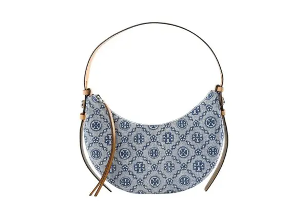 Tory Burch Romy Denim Half Moon Bag