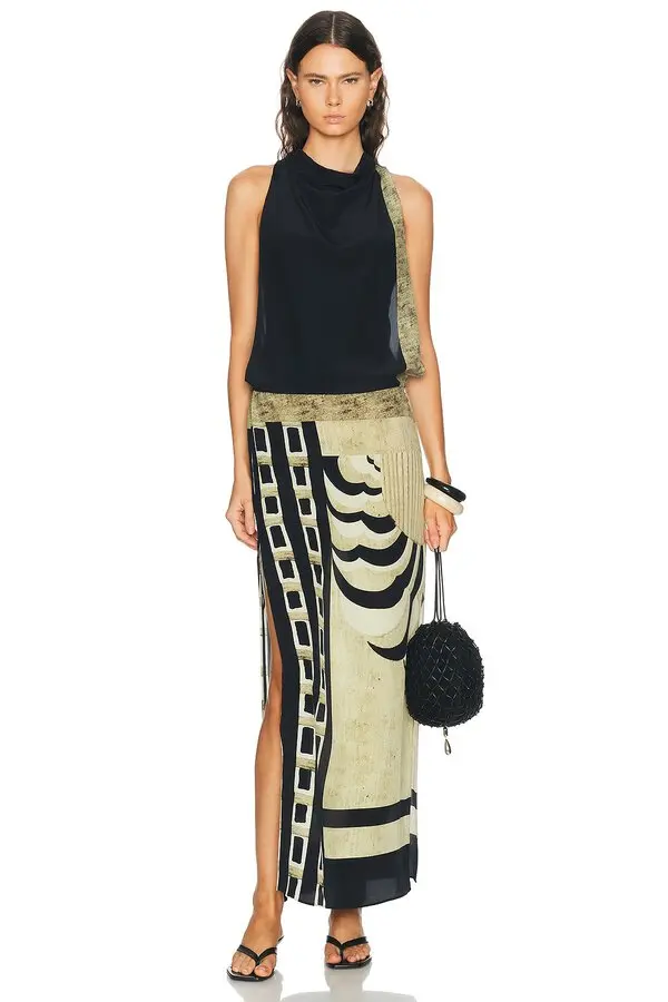 SIR. Sona Maxi Dress - Geo Scape