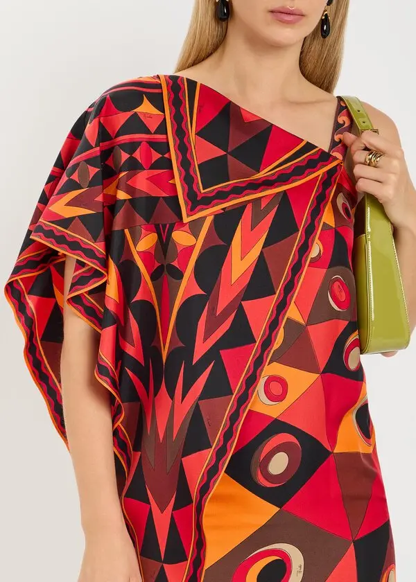 Emilio Pucci Printed Layered Silk-twill Mini Dress