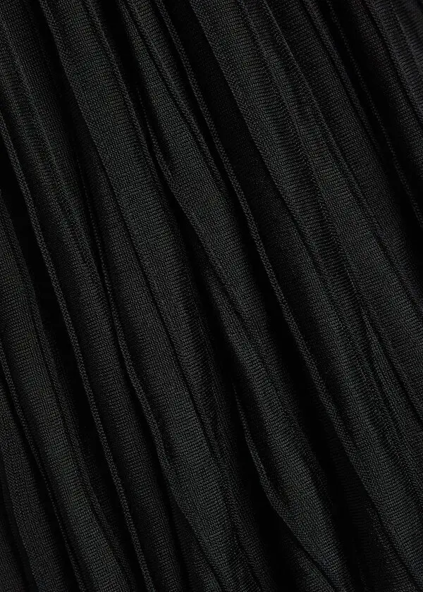 Galvan Belladonna Mesh And Fine-knit Maxi Dress