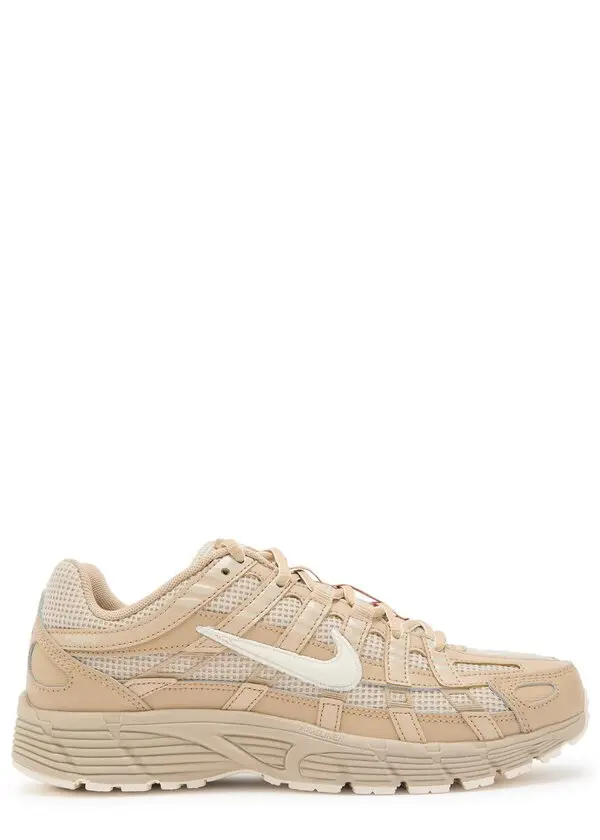 Nike P-6000 Panelled Mesh Lace-up Sneakers - Beige