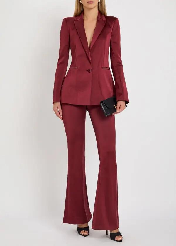 Galvan Flared-leg Satin Trousers