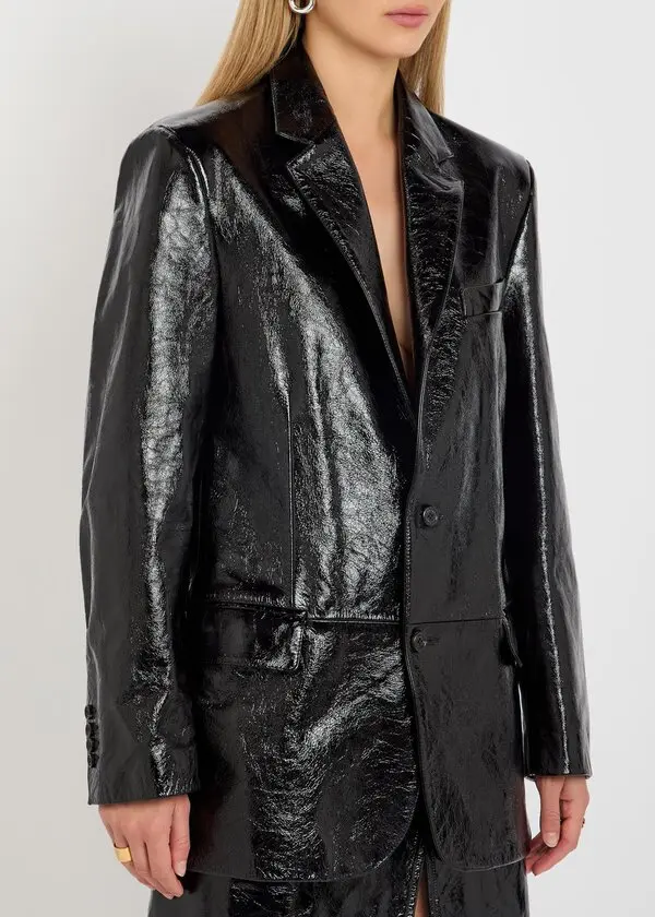 ARMARIUM Glossed Leather Blazer