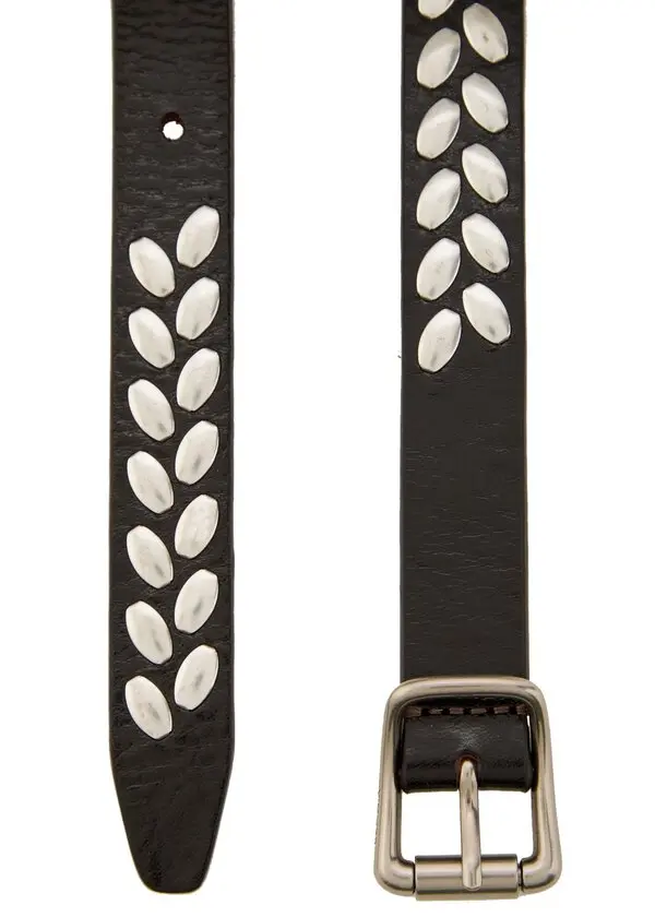 LEMAIRE Almond Studded Glossed Leather Belt