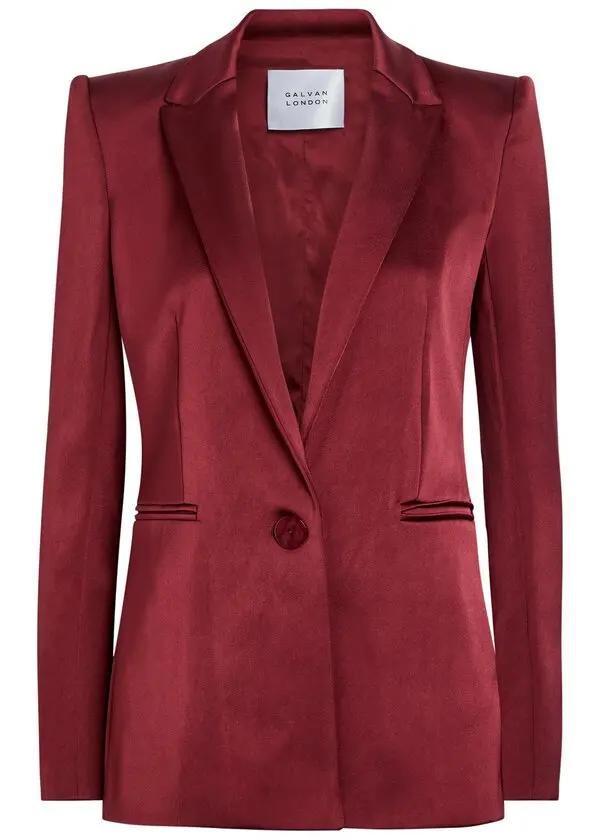 Galvan Sculpted Satin Blazer