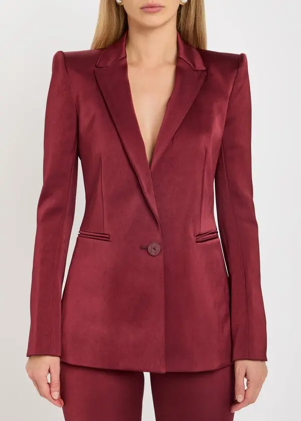 Galvan Sculpted Satin Blazer