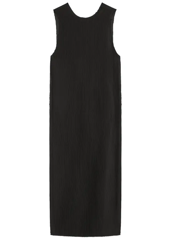 ARMARIUM Fiorenza Plissé Satin Midi Dress