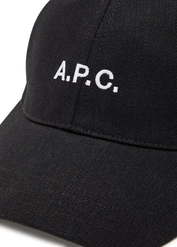 A.p.c. Casquette Charlie Logo-embroidered Canvas Cap - Black
