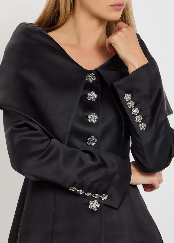 PATRICK MCDOWELL Lucette Satin Jacket With Oversized Collar