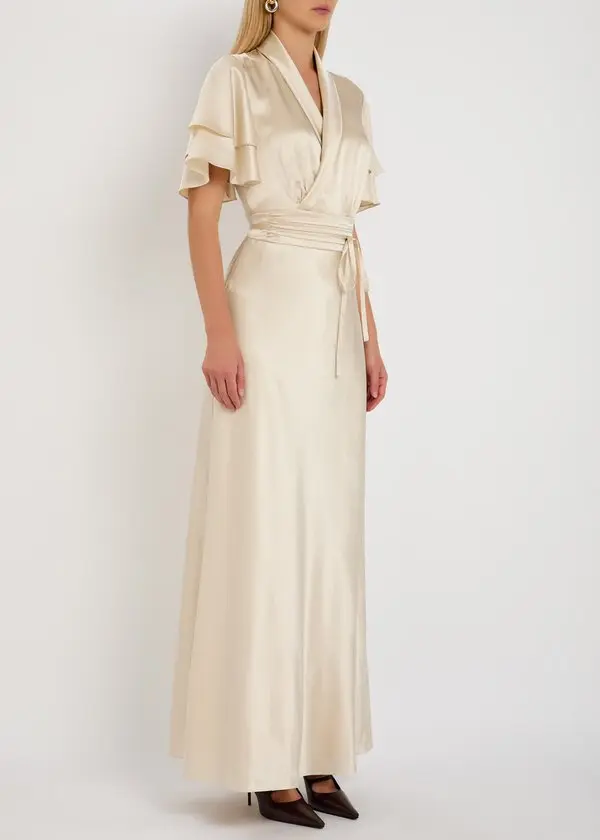 PATRICK MCDOWELL Anne Belted Silk Maxi Dress