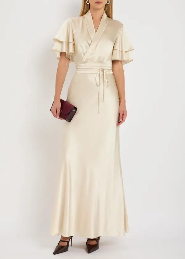 PATRICK MCDOWELL Anne Belted Silk Maxi Dress