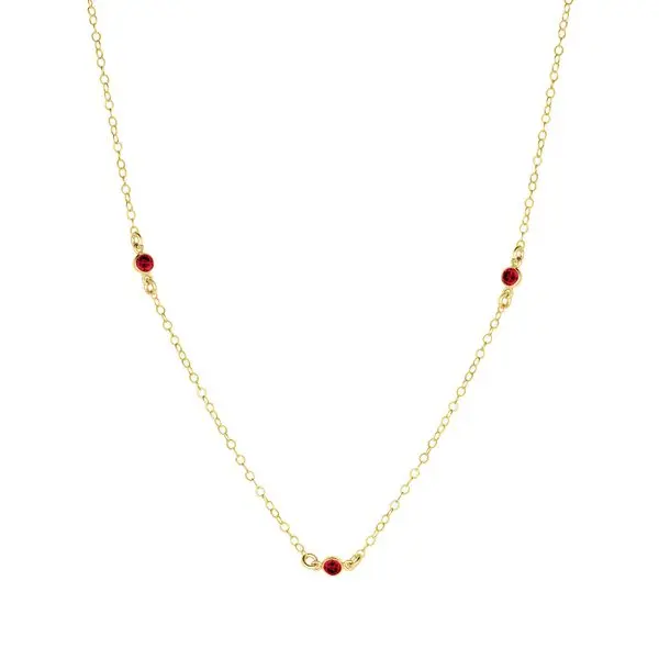 SET & STONES Birthstone Station Necklace- January - Gold