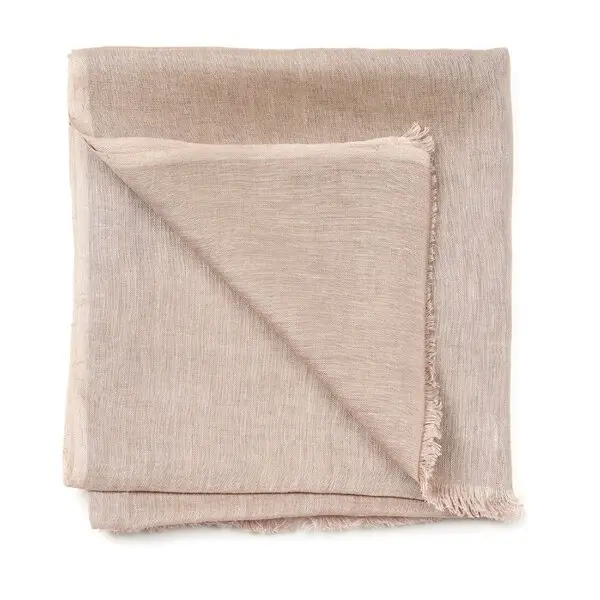STUDIO VARIOUSLY Jute Golden Brown Hand Woven Soft Linen Silk Scarf - Gold