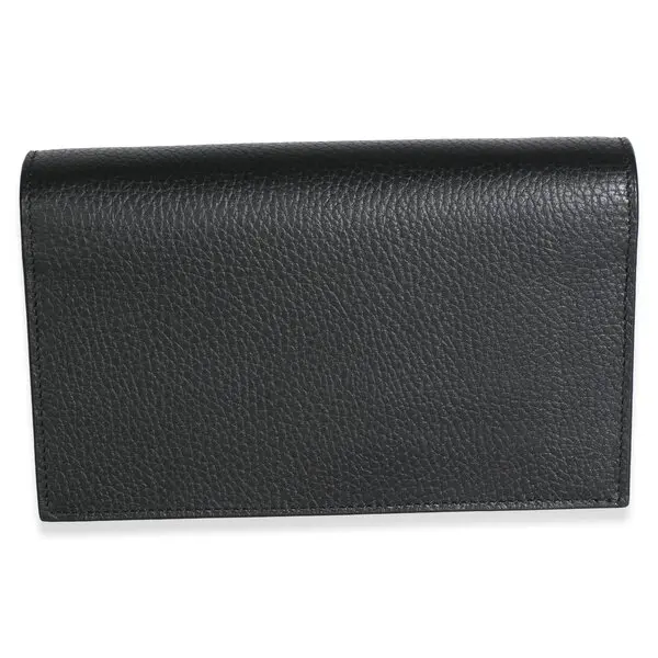 Gucci Dollar Calfskin Interlocking G Chain Wallet - Black