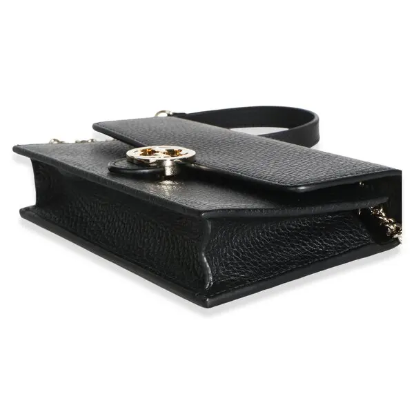 Gucci Dollar Calfskin Interlocking G Chain Wallet - Black