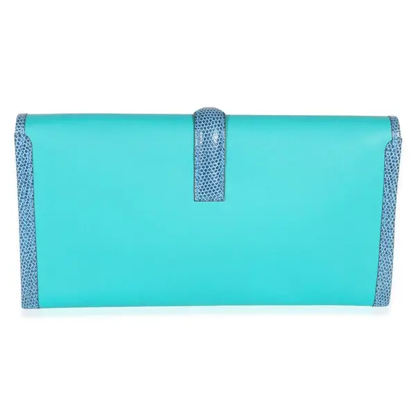 Hermès Swift Lizard Jige Elan Touch 29 Clutch - Blue