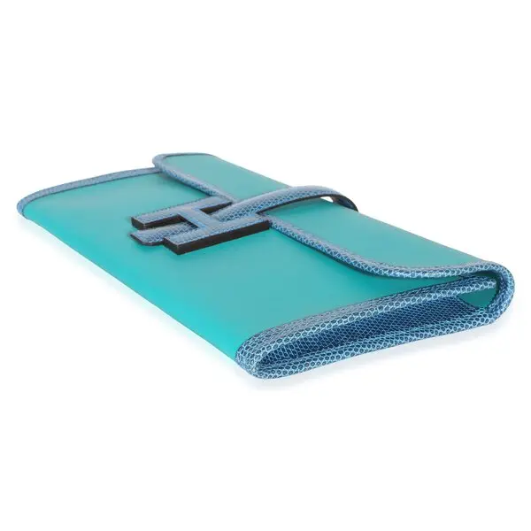 Hermès Swift Lizard Jige Elan Touch 29 Clutch - Blue