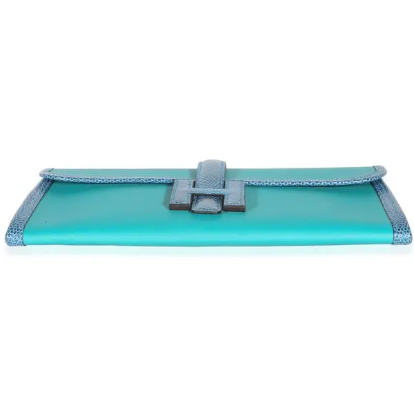 Hermès Swift Lizard Jige Elan Touch 29 Clutch - Blue