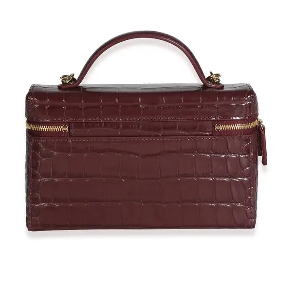 Chanel Crocodile Embossed Calfskin Vanity With Chain