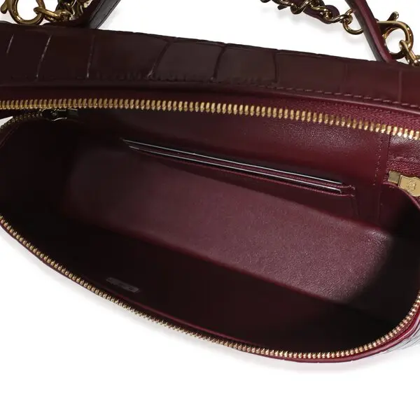 Chanel Crocodile Embossed Calfskin Vanity With Chain