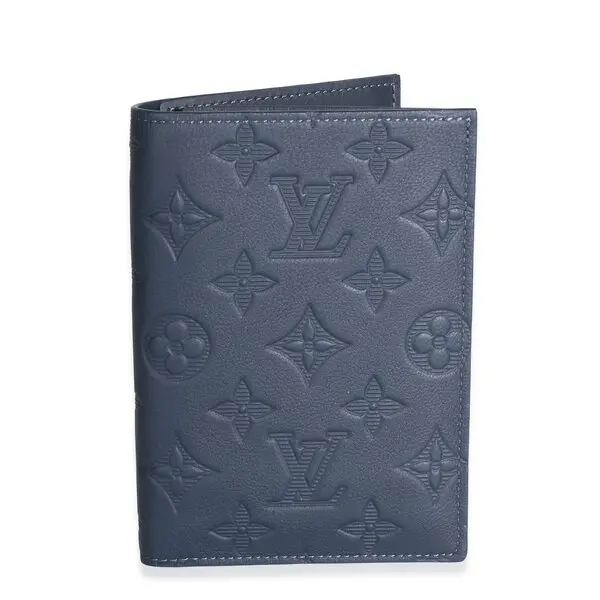 LOUIS VUITTON Dark Calfskin Monogram Shadow Passport Cover