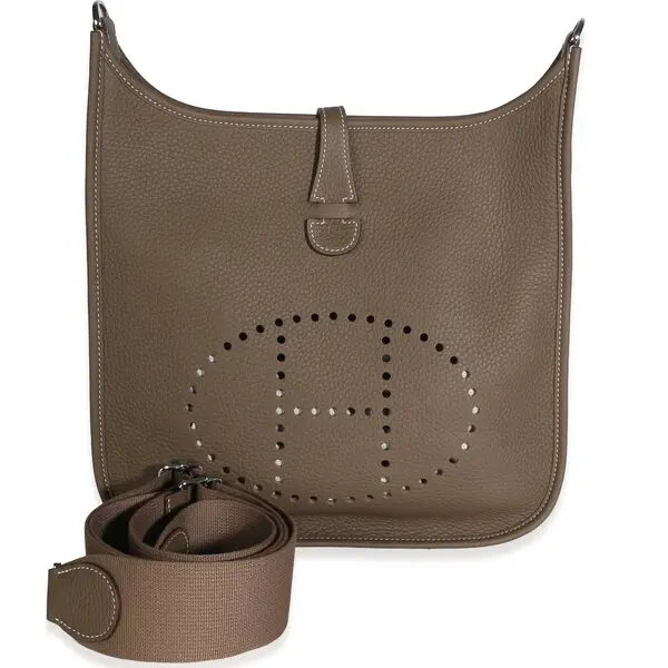 Hermès Etoupe Clemence Evelyne Iii Pm 29 Phw - Gray