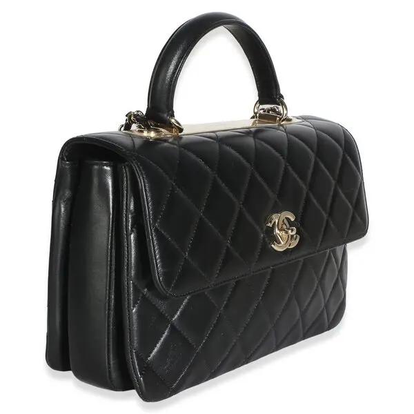 Chanel Quilted Lambskin Trendy Top Handle Bag