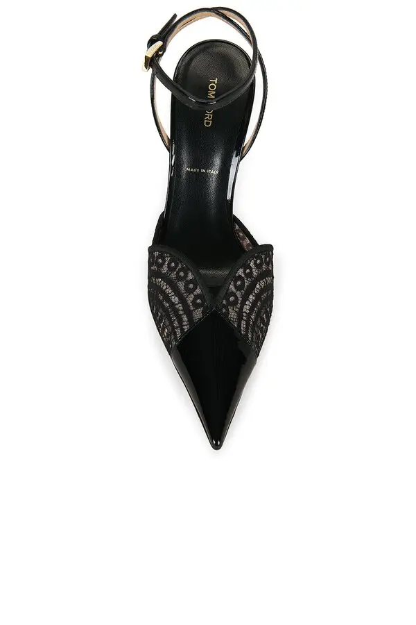 TOM FORD Patent Leather Lace Ankle Strap Pump