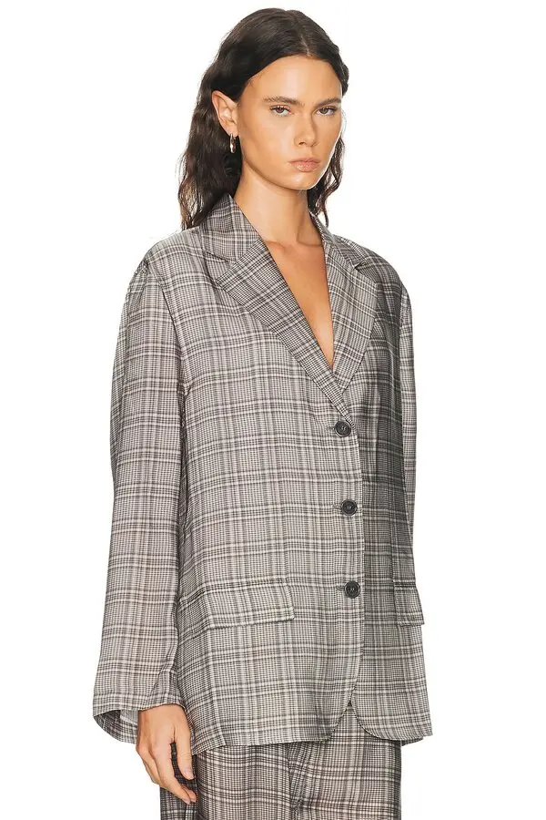 Acne Studios Junida Check Fluid Suit Jacket