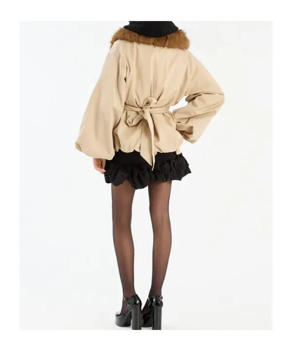 ROTATE BY BIRGER CHRISTENSEN Faux Fur Collar Jacket