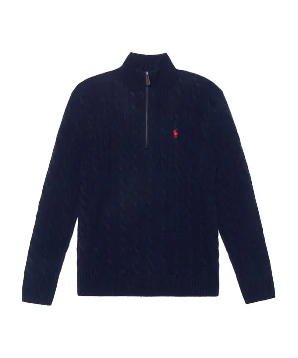 Polo Ralph Lauren Pony Embroidered Cable-knit Jumper - Navy