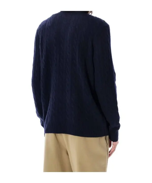 Polo Ralph Lauren Pony Embroidered Cable-knit Jumper - Navy