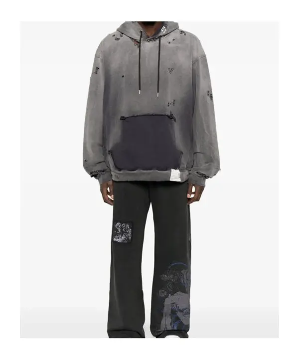 Mihara Yasuhiro Distressed Drawstring Hoodie