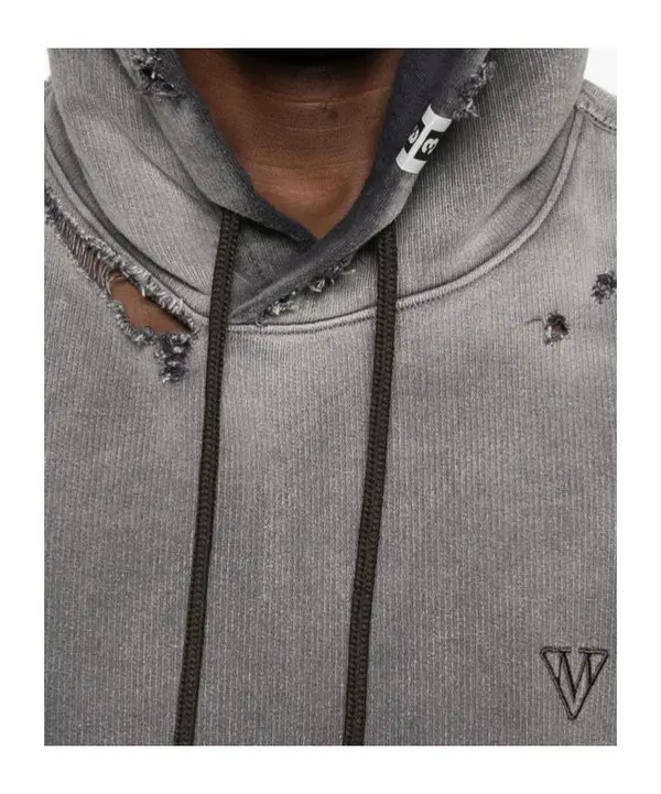 Mihara Yasuhiro Distressed Drawstring Hoodie