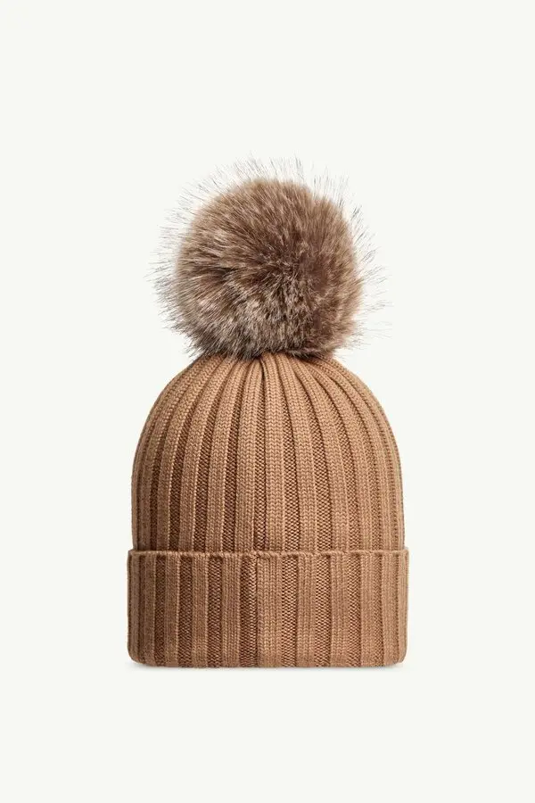 Moncler Wool Beanie With Pom Pom