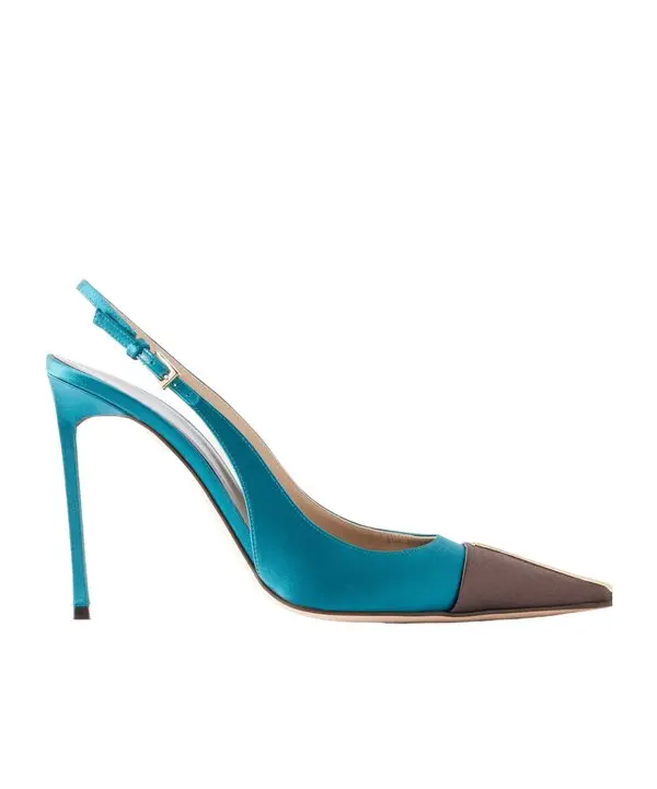 TOM FORD Crystal-embellished Satin Slingback Pumps