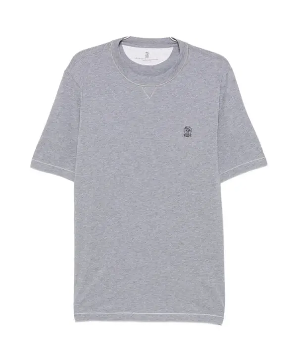 Brunello Cucinelli Logo-embroidered T-shirt - No